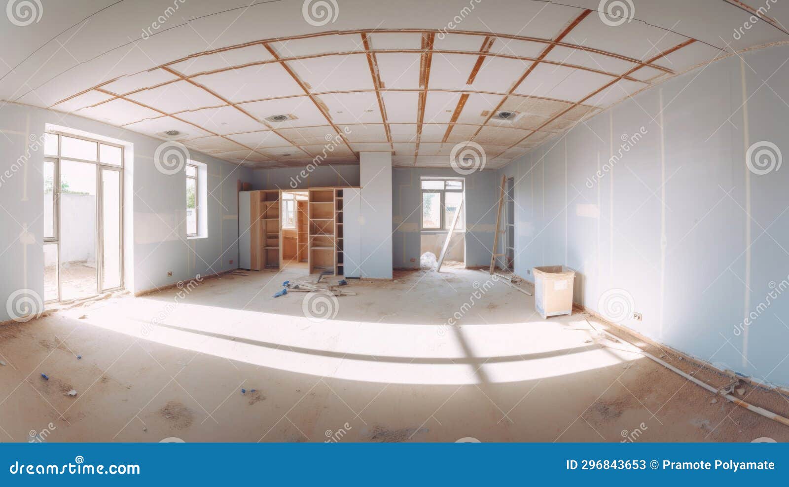 Empty of Under Construction Room in House, Interior Decoration Ideas ...