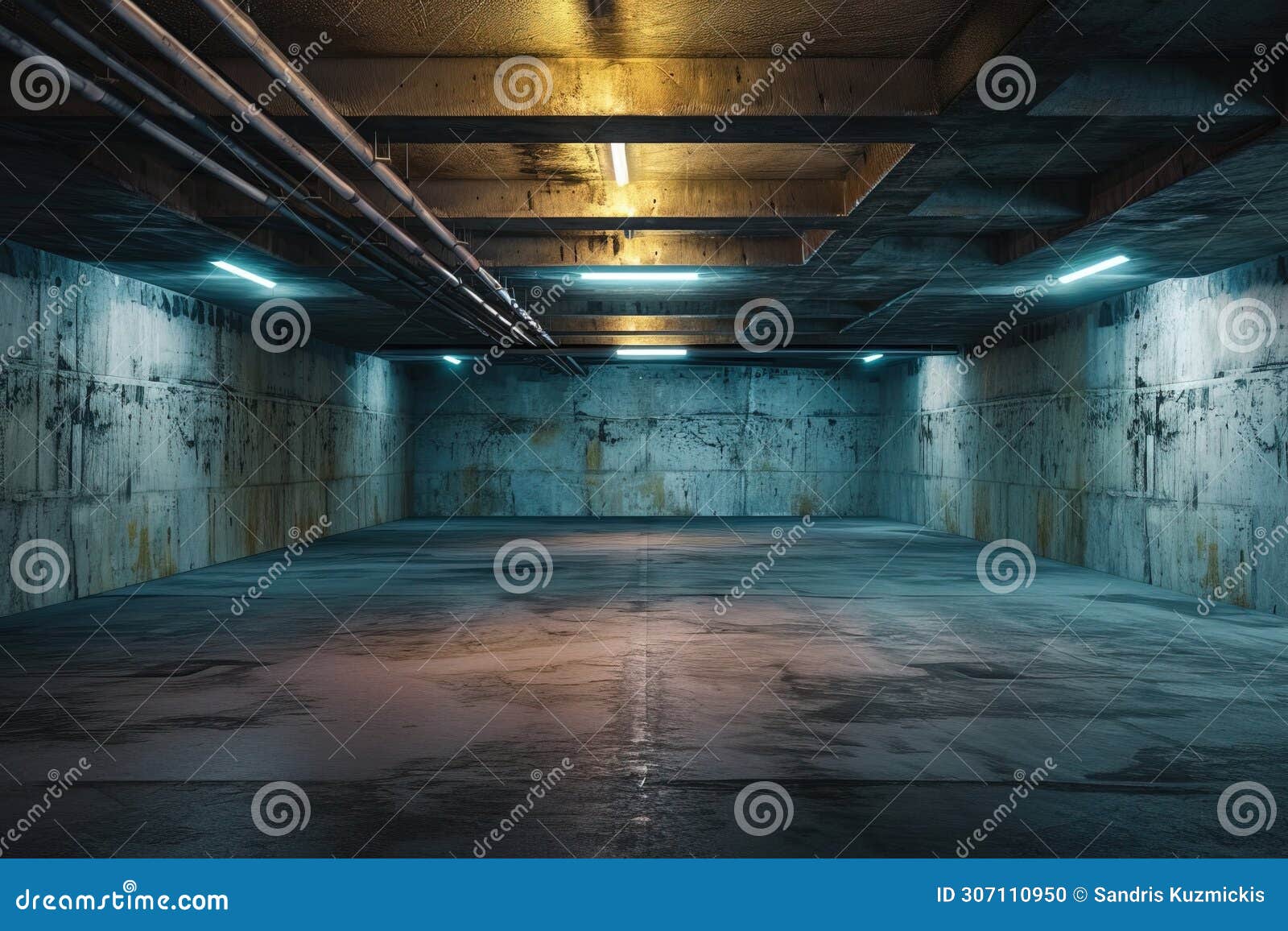 Empty Underground Background with Lighting. Generative AI Stock ...