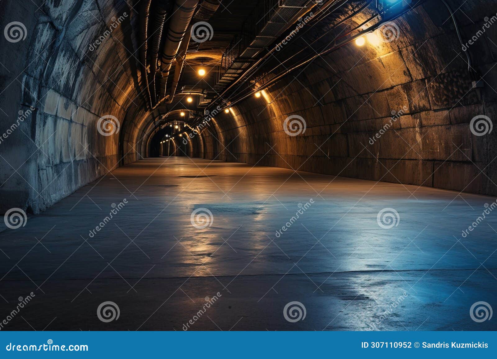 Empty Underground Background with Lighting. Generative AI Stock ...