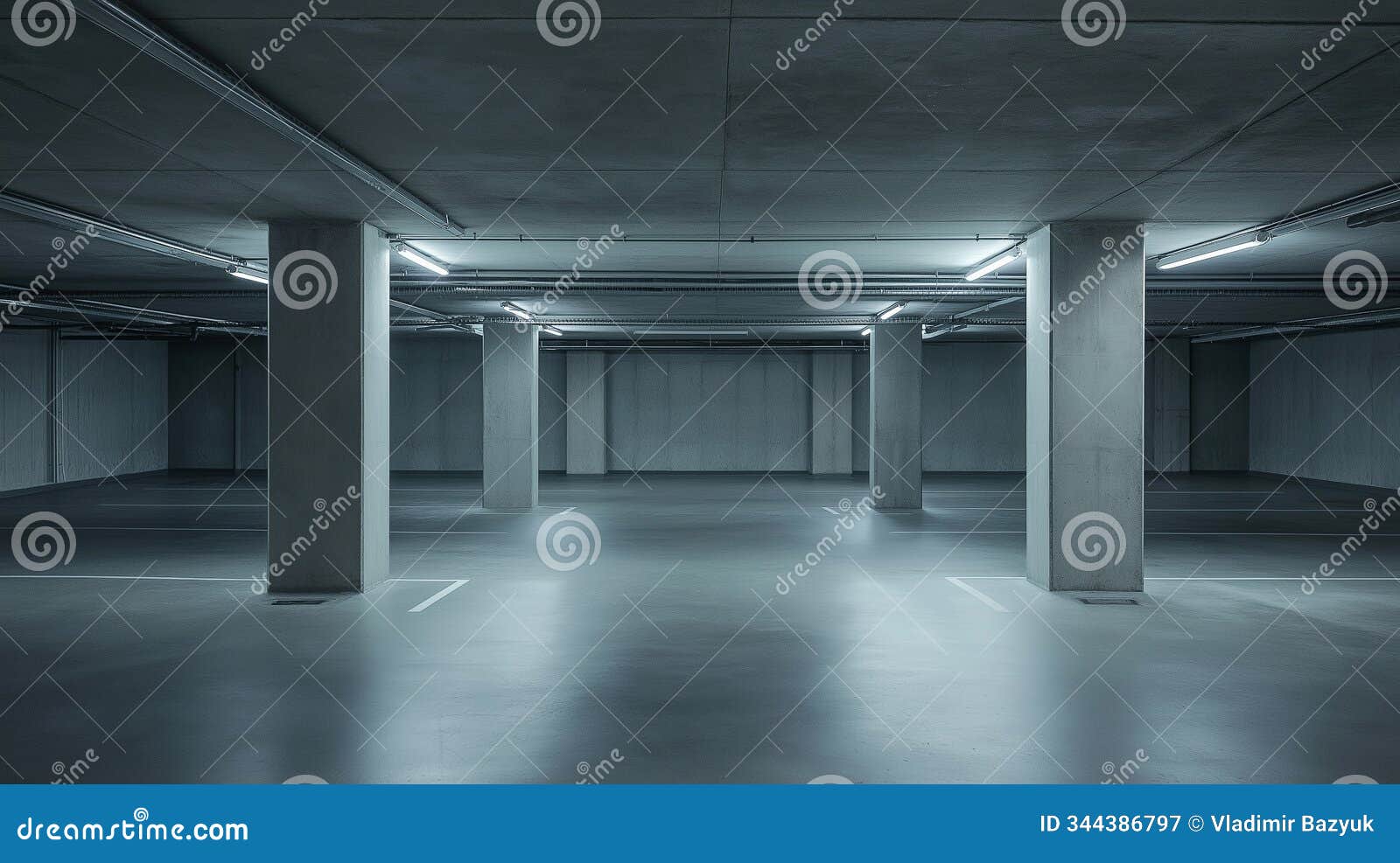 Empty Underground Parking in a Modern Building, Empty Underground ...
