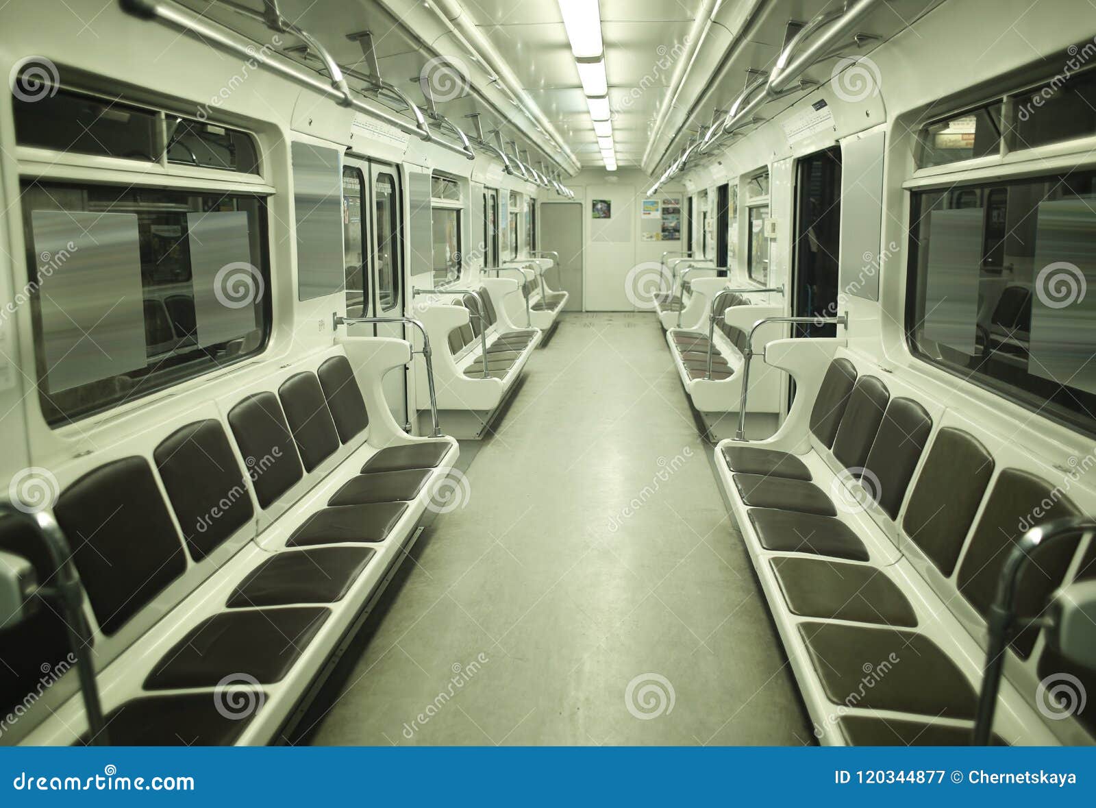 Empty Underground Railway Carriage Stock Image - Image of tube, city ...