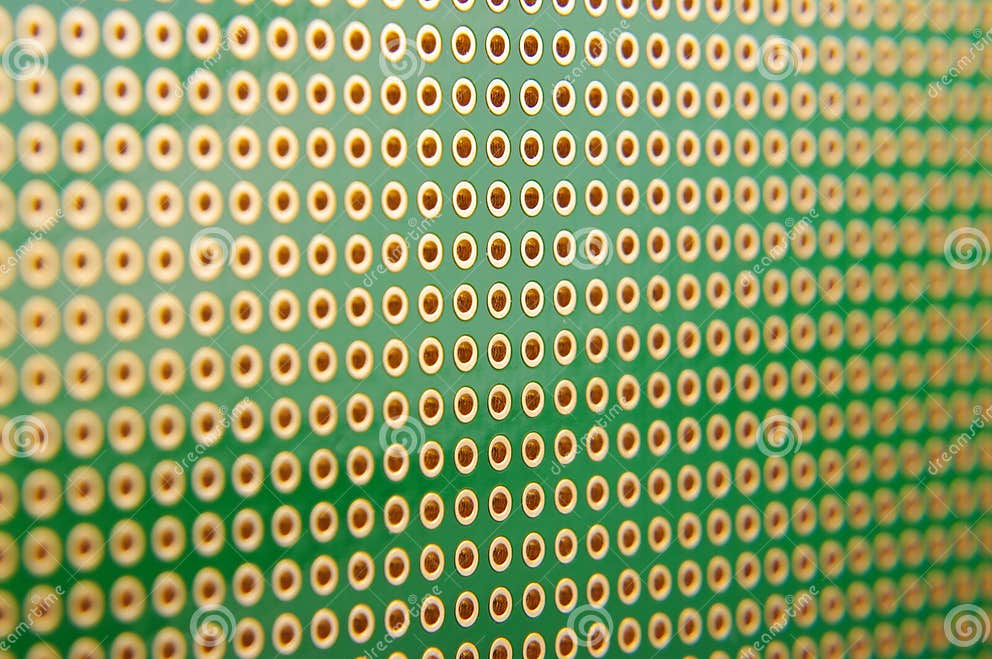 Empty Universal PCB for Prototyping Stock Image - Image of macro, gold ...