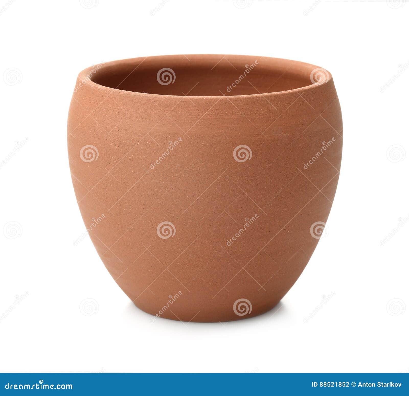 Empty unpainted clay pot stock photo. Image of isolated - 88521852