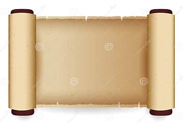 Empty and Unrolled Ancient Scroll Over White Background, Vector ...