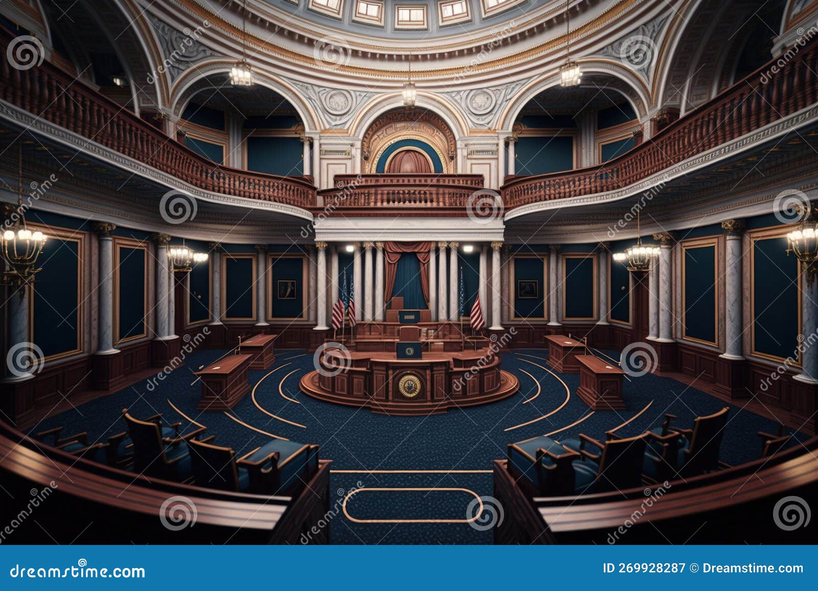 Empty US Senate. Generative AI Stock Illustration - Illustration of ...