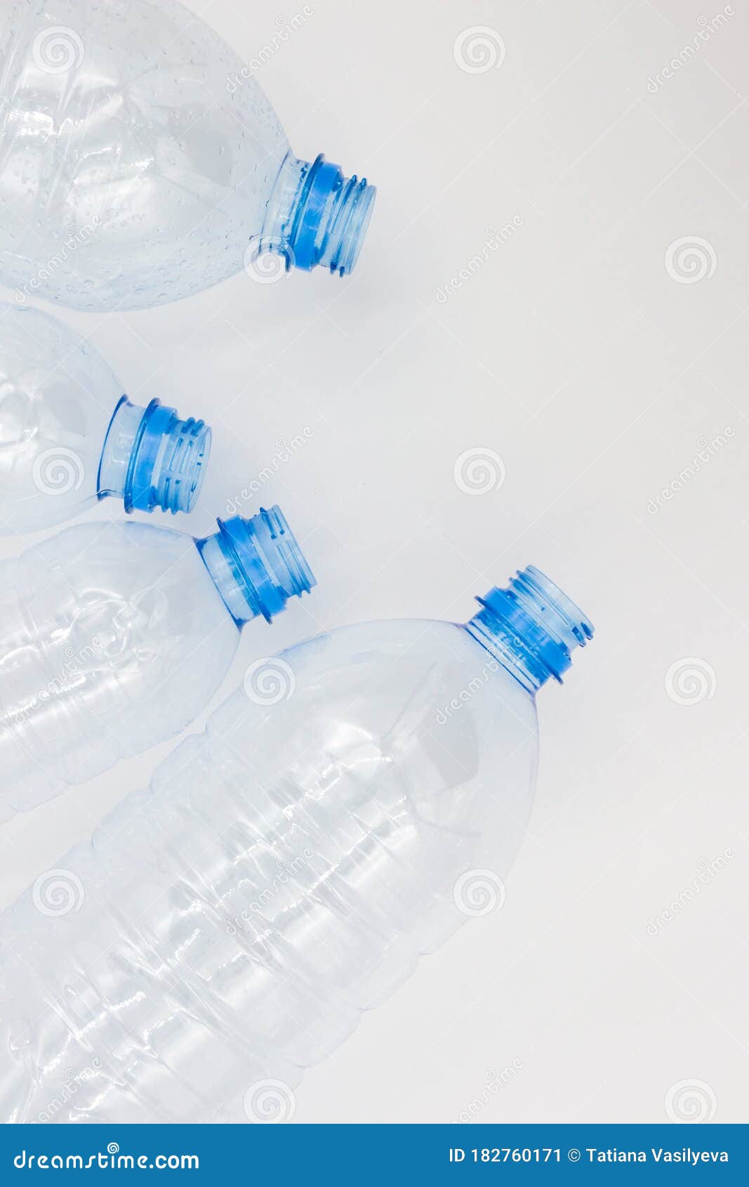 Empty Used Plastic Bottles on a White Background Stock Image - Image of ...