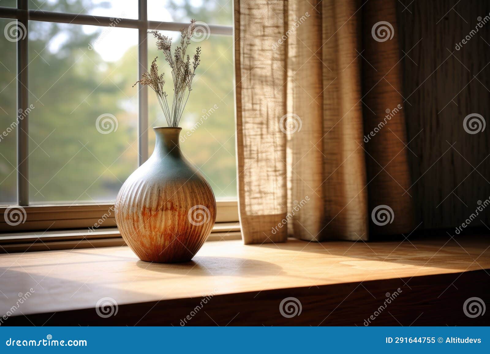 An Empty Vase on a Windowsill Stock Image - Image of windowsill ...