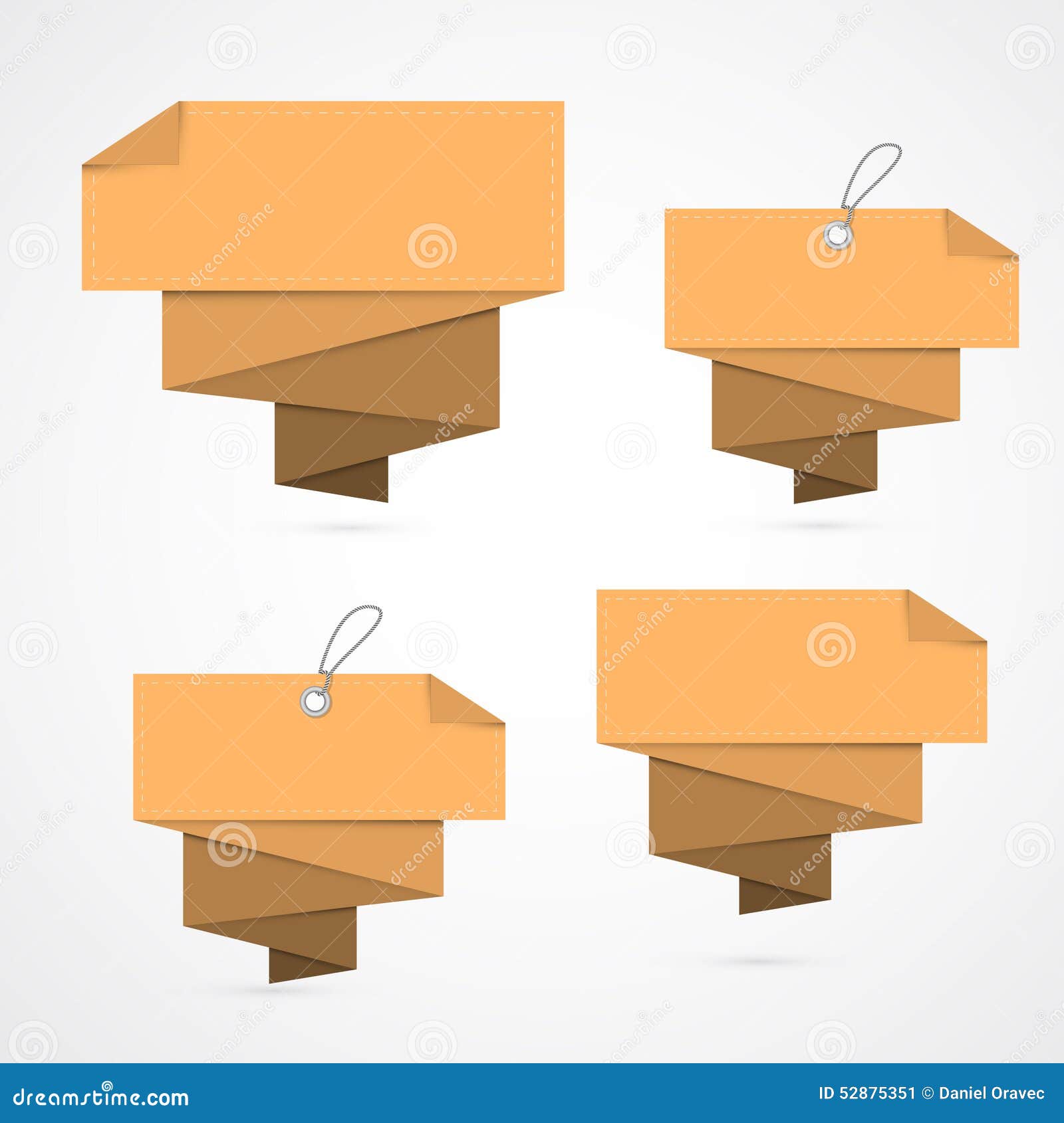 Empty Vector Cardboard, Paper Tags Stock Vector - Illustration of rope ...