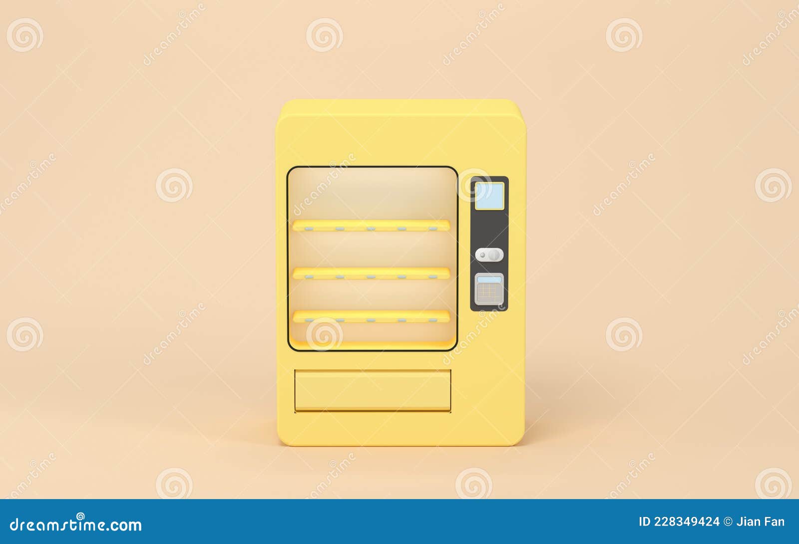 Empty Vending Machine with Yellow Background, 3d Rendering Stock ...