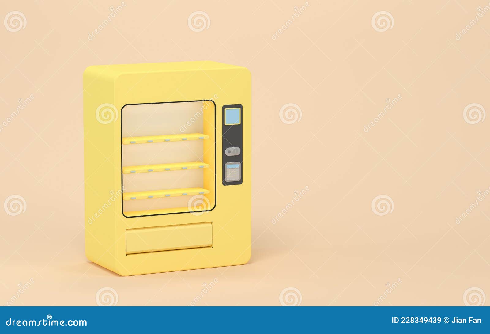 Empty Vending Machine with Yellow Background, 3d Rendering Stock ...