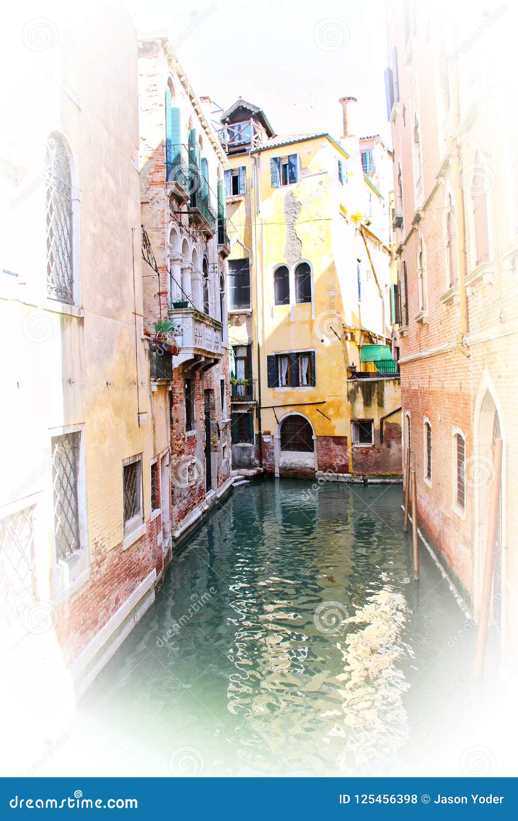 Empty Venice Canal Vignette Stock Photo - Image of vignette, italy ...
