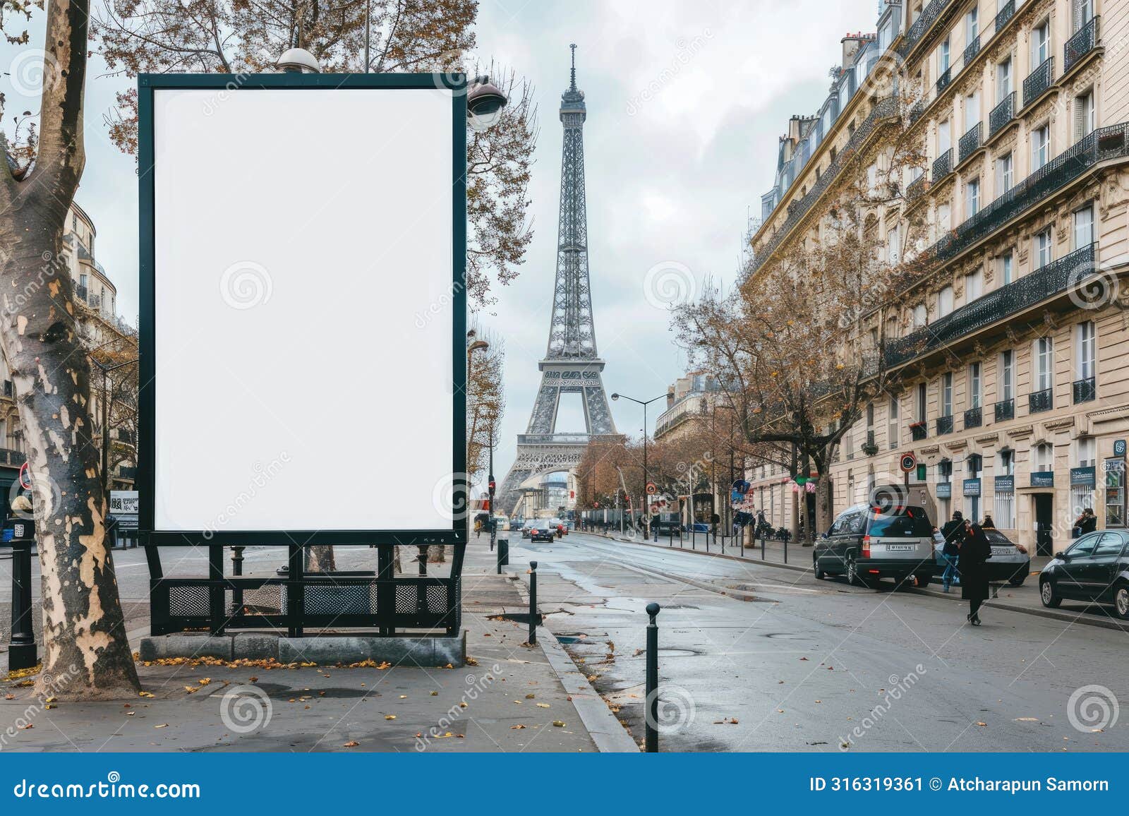 Empty Vertical Space Advertisement Billboard for Olympic Games in Paris ...