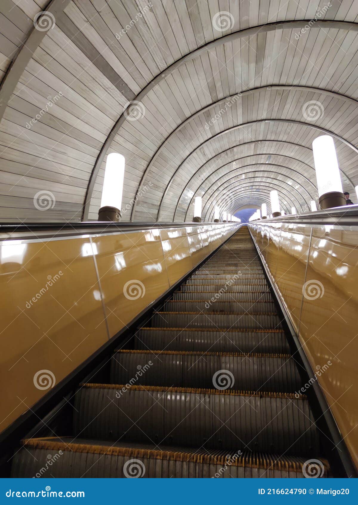 An Empty and Very Long Escalator. Stock Photo - Image of long ...