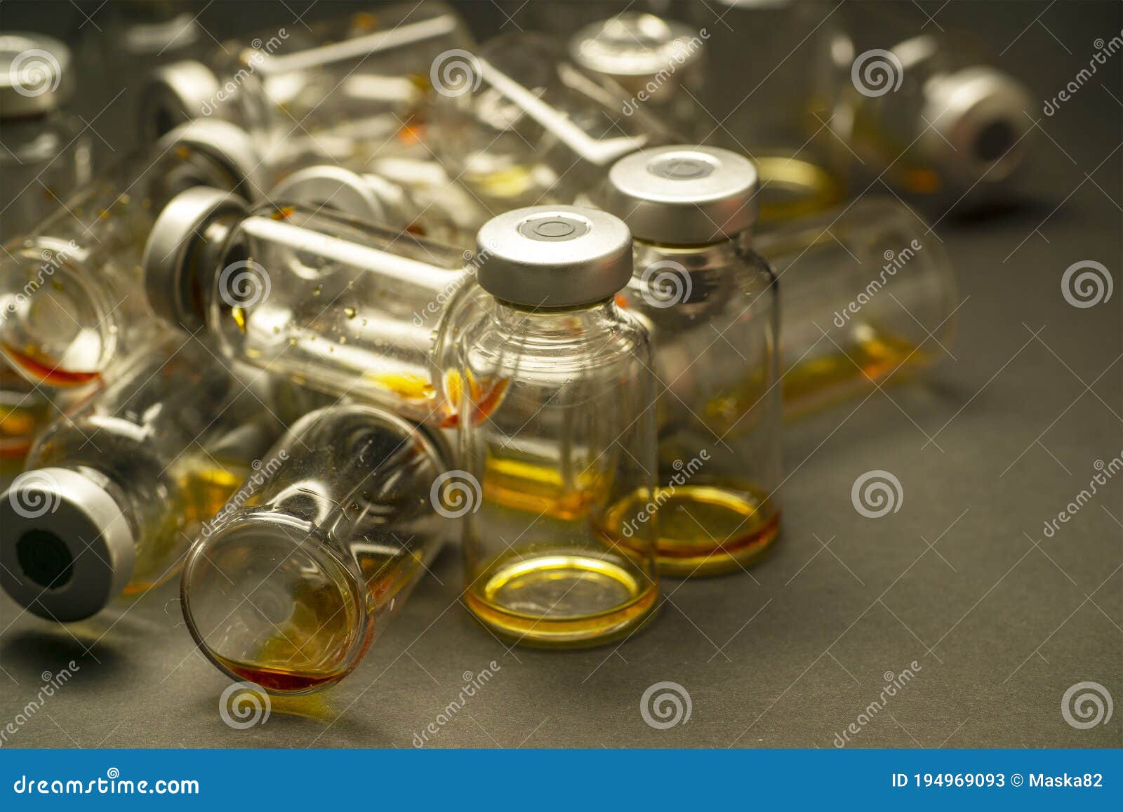 Empty Vials of Medicine or Vaccine Stock Image - Image of illness ...