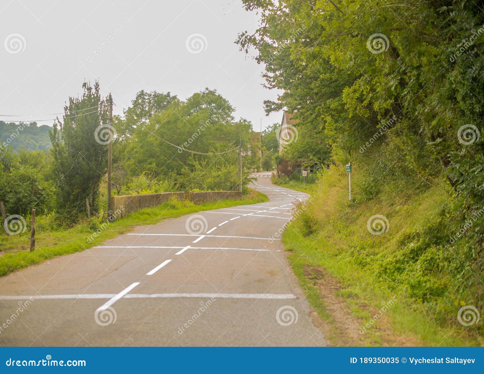 Empty village road stock image. Image of forest, landscape - 189350035