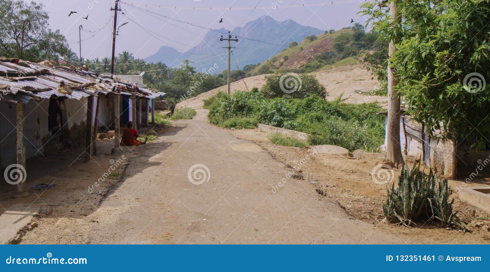 Empty Village Street in India Stock Image - Image of rural, nature ...