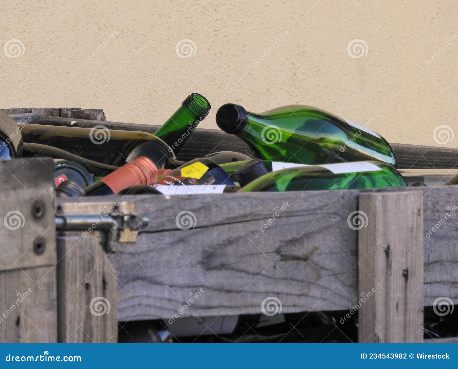 Empty Vine Bottle on a Wooden Rack Stock Photo - Image of rack, element ...