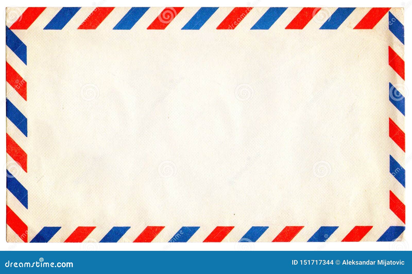 Empty Vintage Air Mail Envelope Isolated on White Stock Photo - Image ...