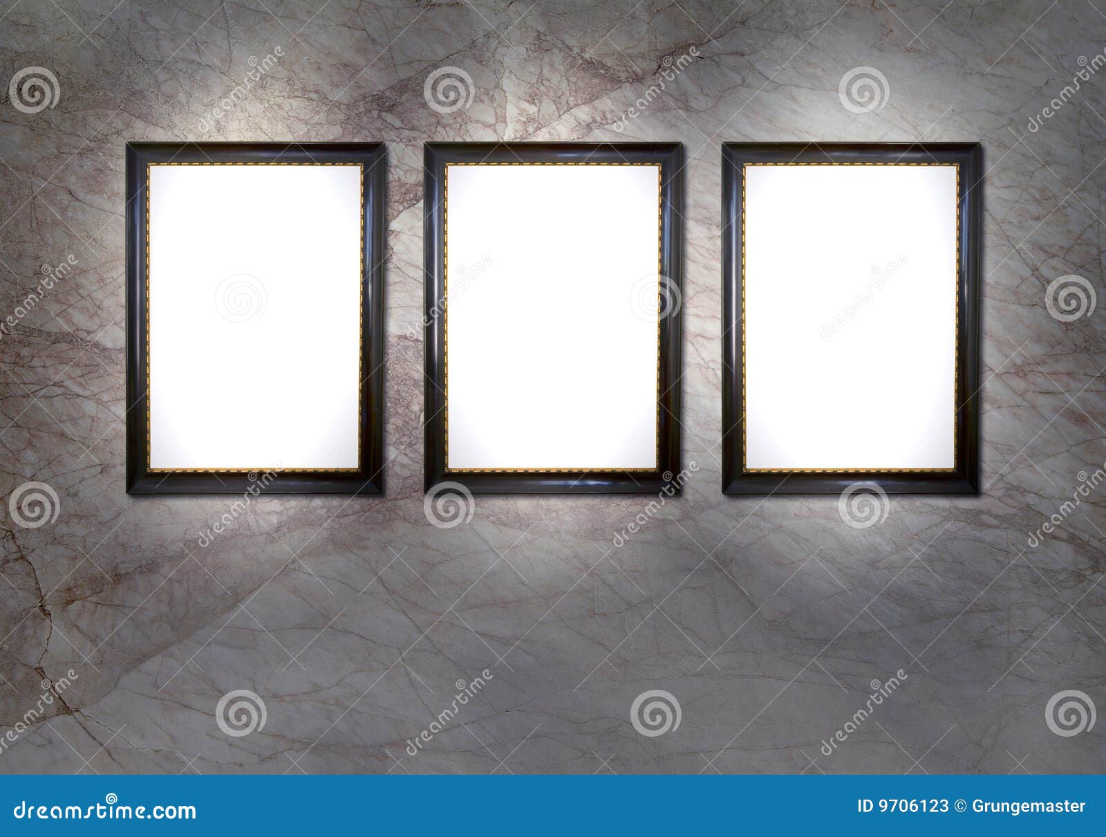 Empty,vintage Gallery Frames Stock Image - Image of aged, room: 9706123