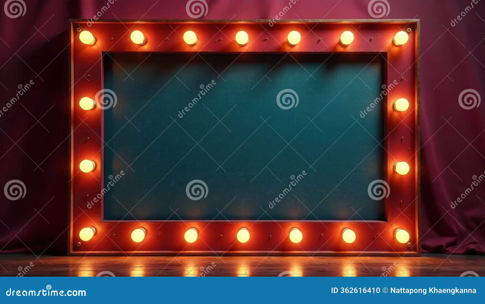 Empty Vintage Marquee Sign Frame, Glowing Bulbs , Rusty, Vintage Sign ...