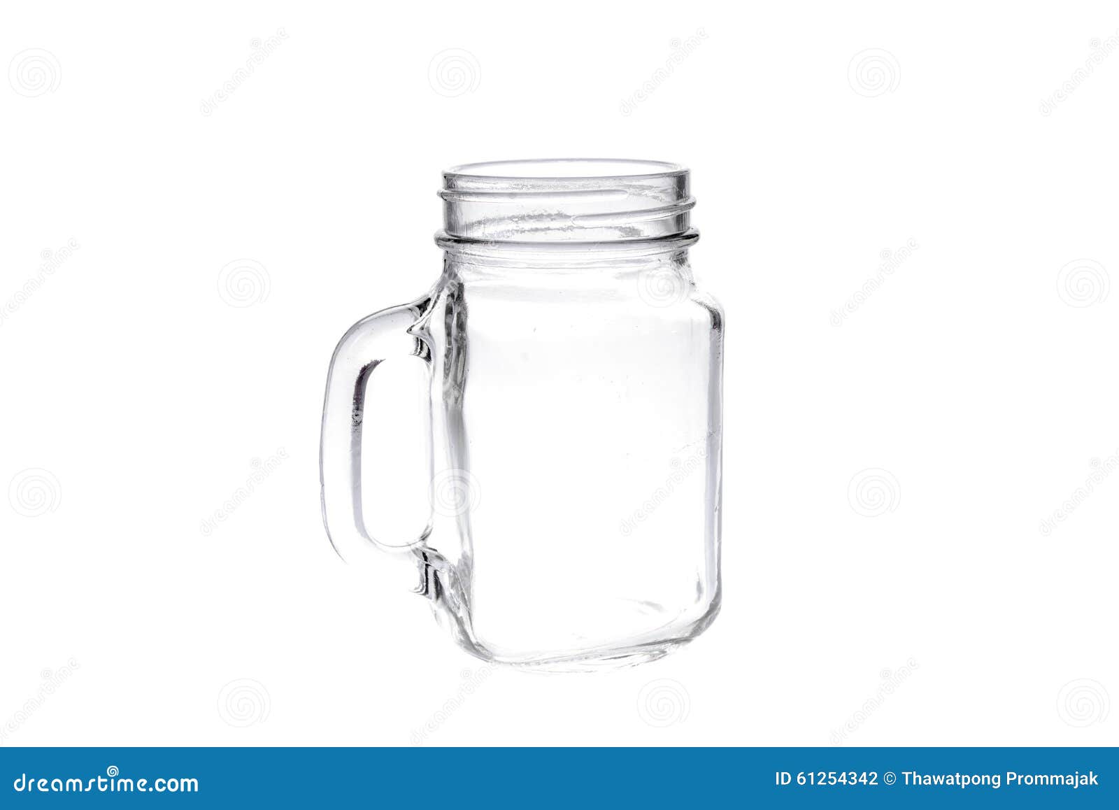 Empty Vintage Mason Jar on White Background Stock Photo - Image of full ...