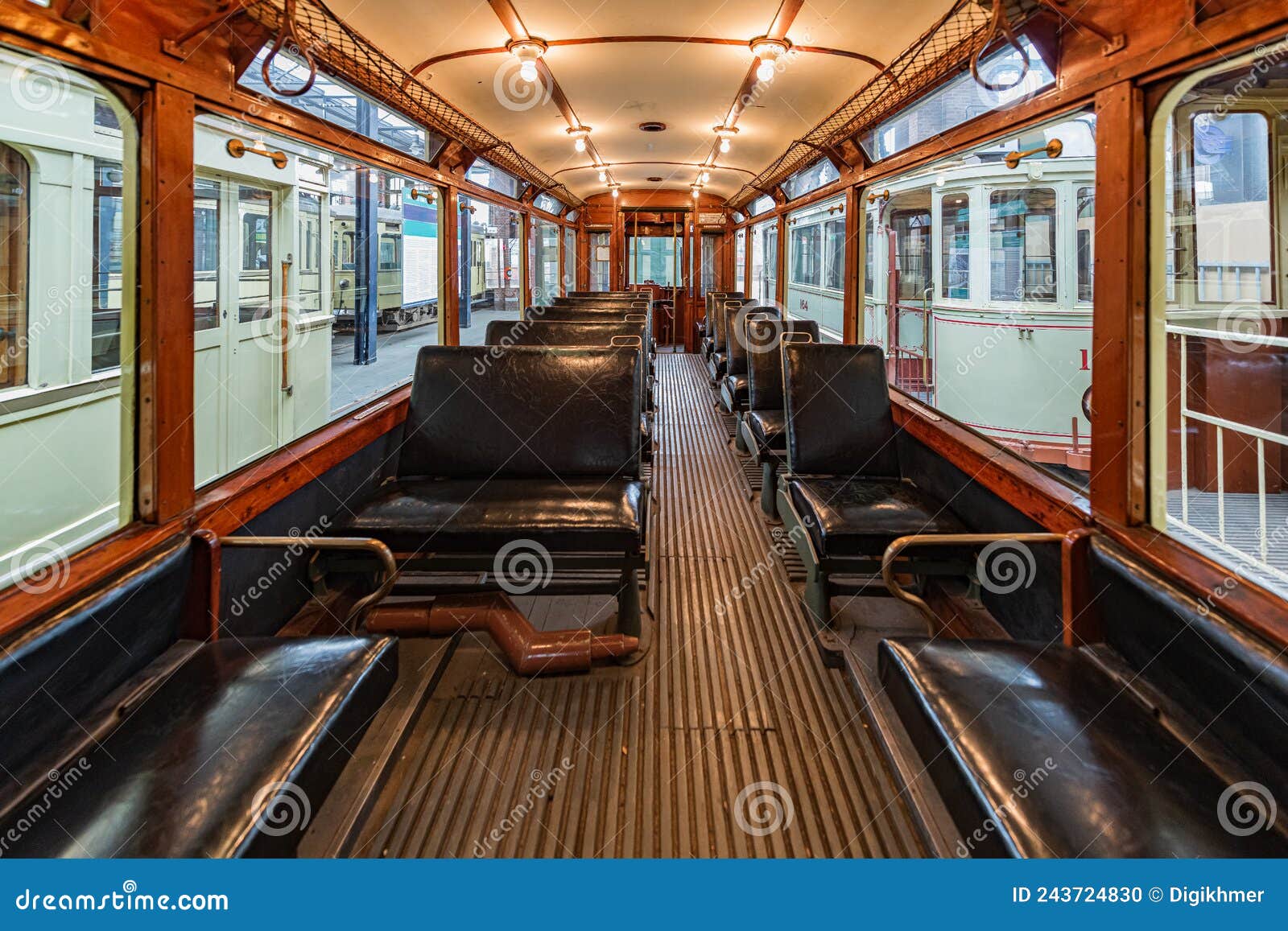 Empty Vintage and Old Wagon at the Train Platform Stock Photo - Image ...