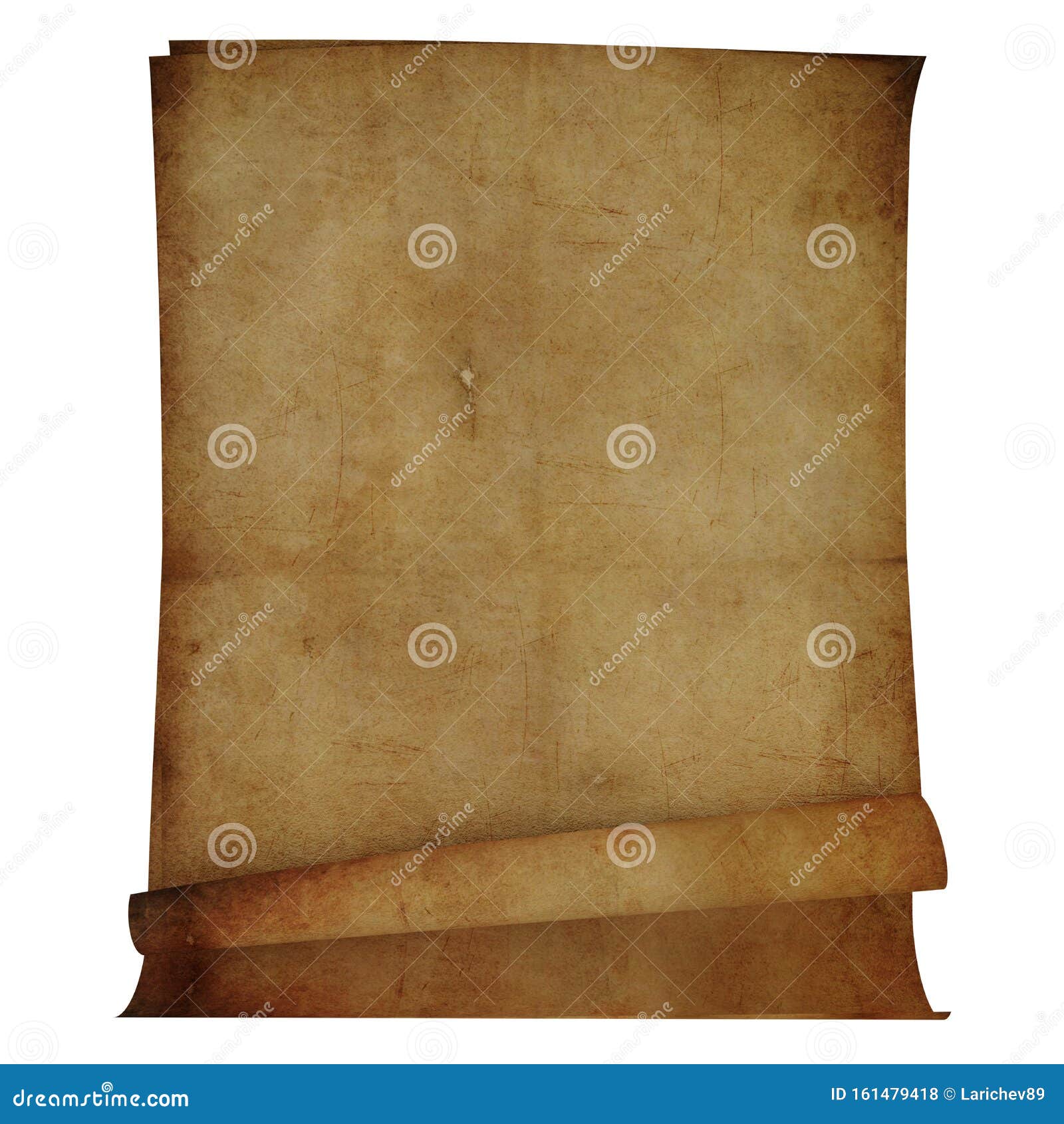Empty Vintage Paper or Parchment Sheets Isolated on White Background ...