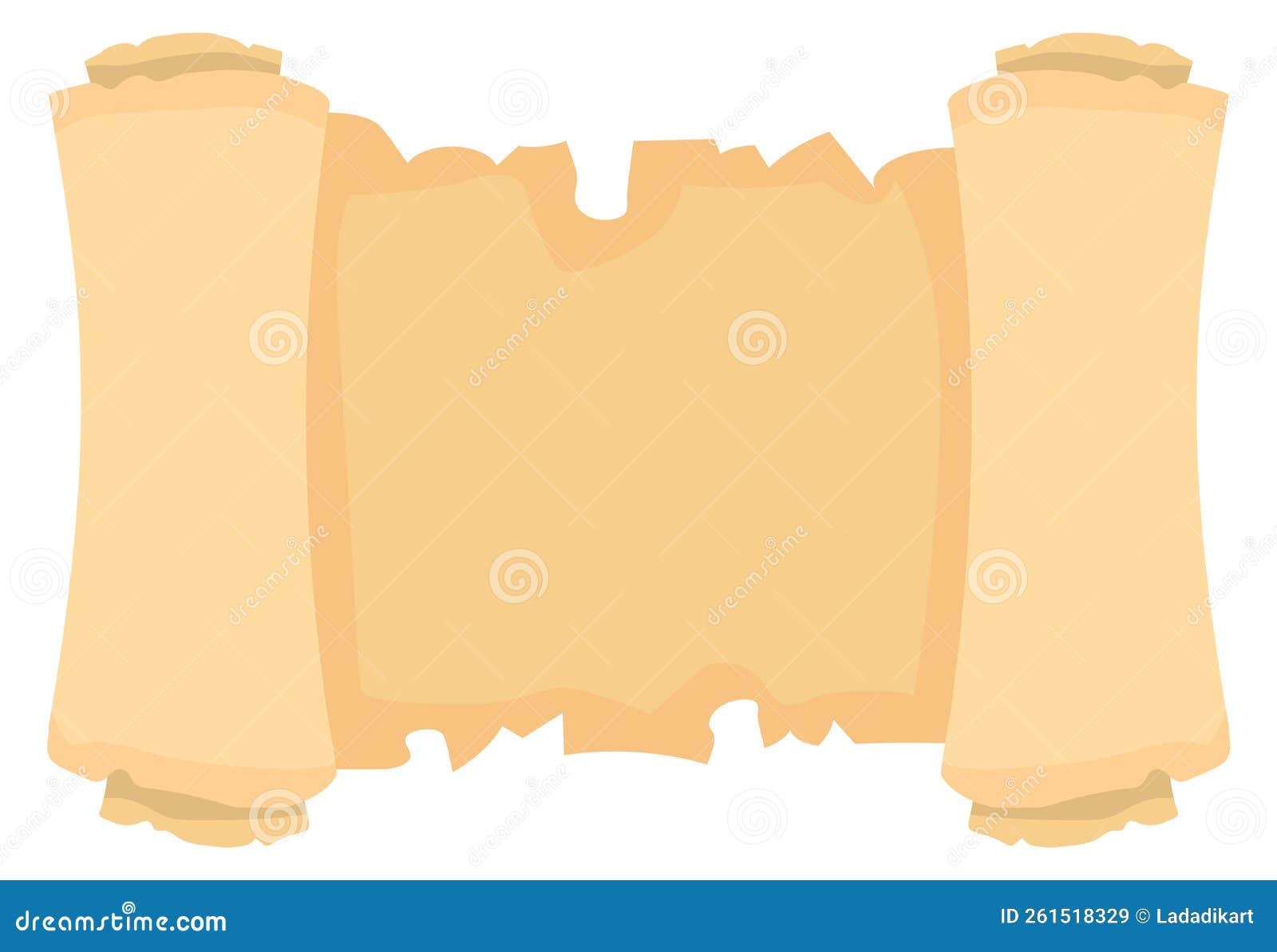 Empty Vintage Scroll Color Icon. Aged Paper Stock Vector - Illustration ...