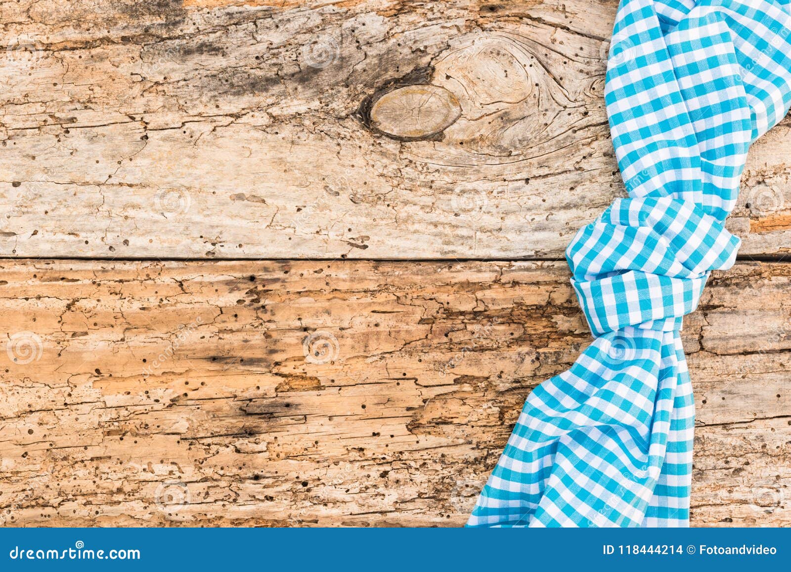 Empty Vintage Wooden Table Background Covered with Blue Rustic ...