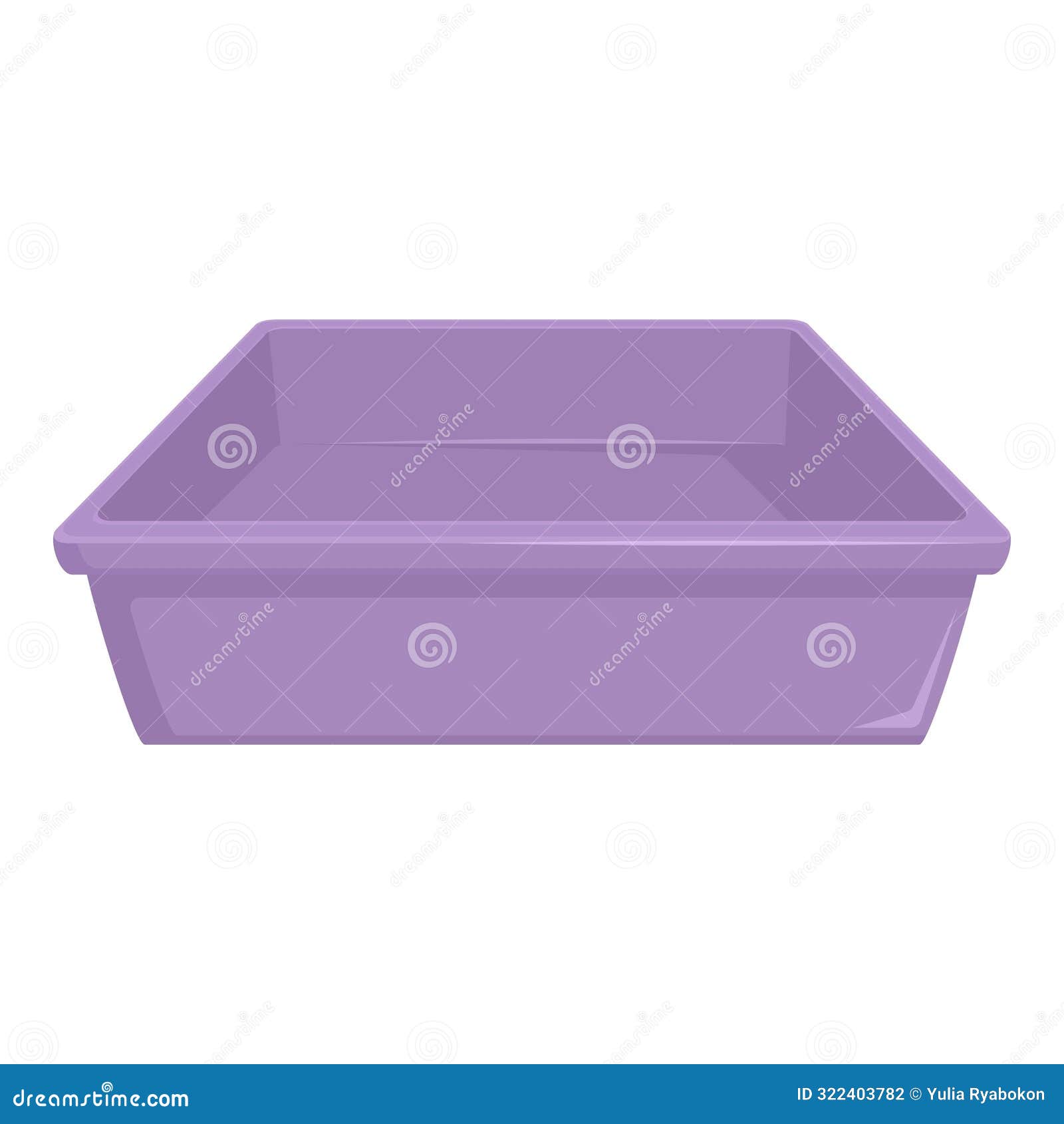Empty Violet Plastic Rectangular Tray Container Stock Vector ...