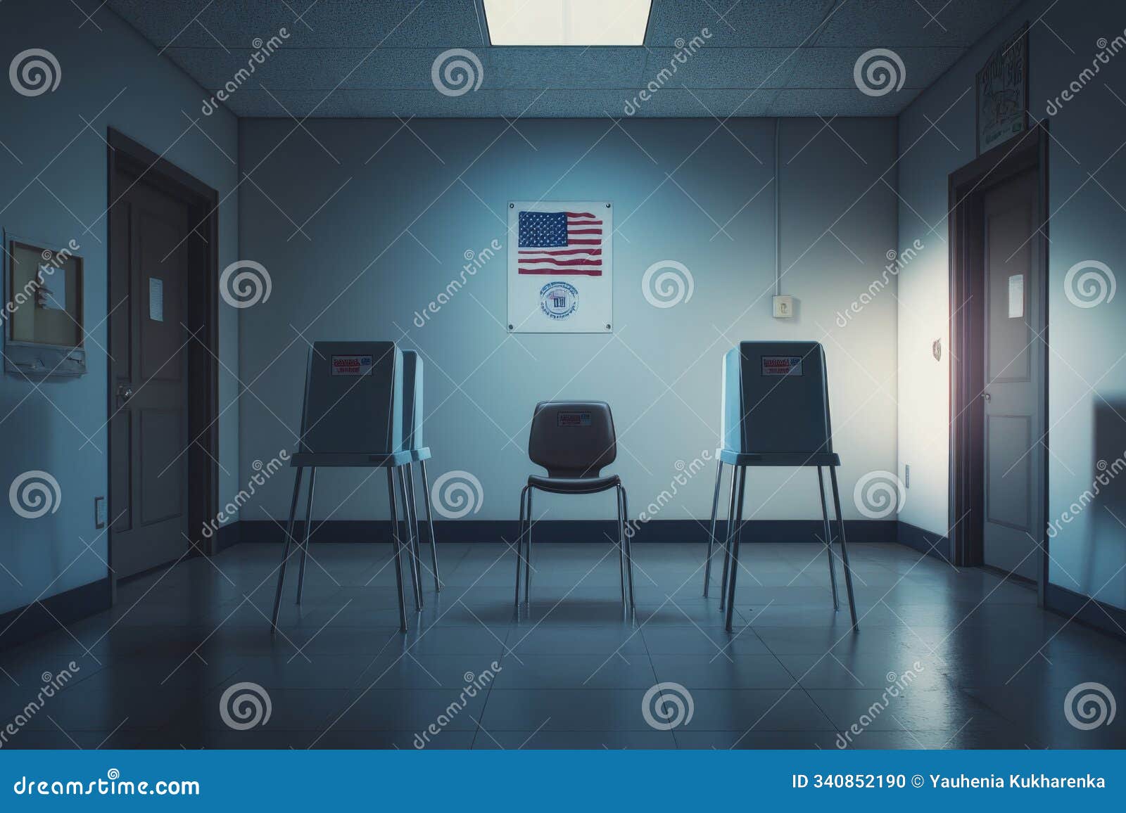 Voting Booth Privacy A Depiction Of Individual Voting Booths Wit ...