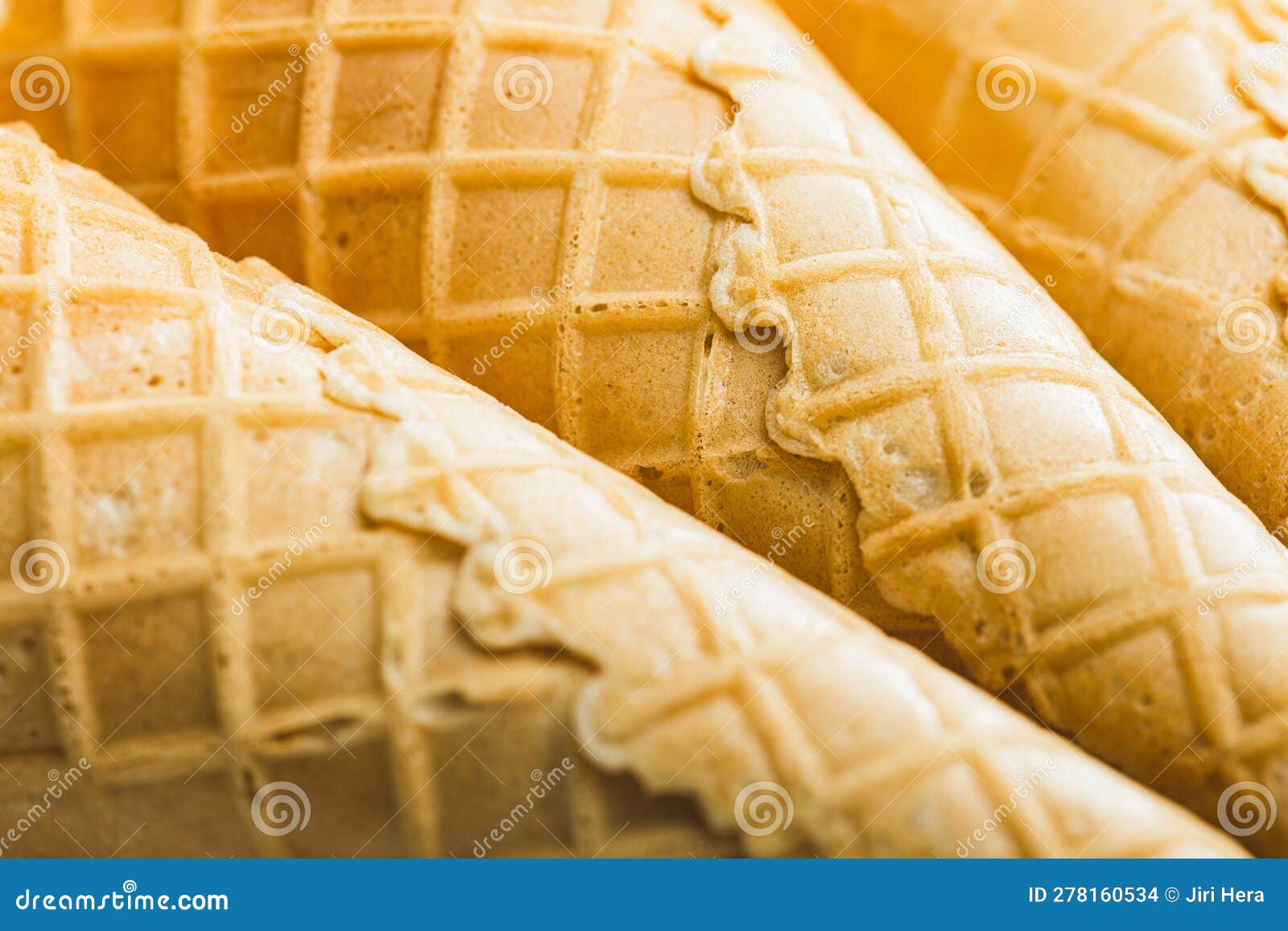 Empty Wafer Cone. Sweet Ice Cream Cornet. Closeup Stock Photo - Image ...