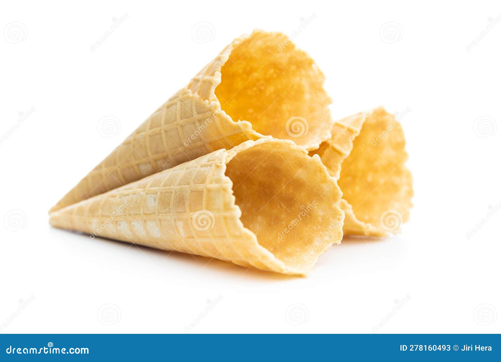 Empty Wafer Cone. Sweet Ice Cream Cornet Isolated on White Background ...