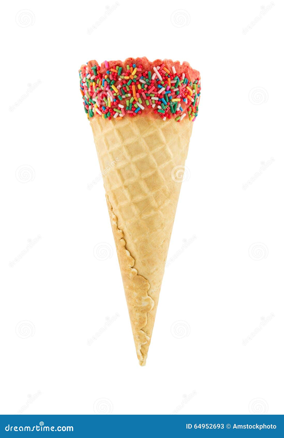 Empty Waffle Cone with Sprinkles on White Background Stock Image ...