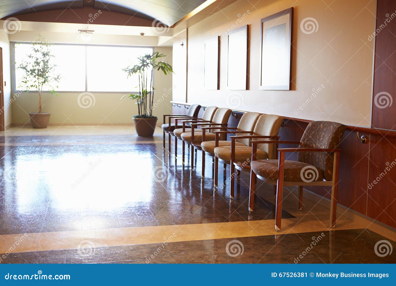 Empty Waiting Room in Modern Hospital Stock Image - Image of room ...
