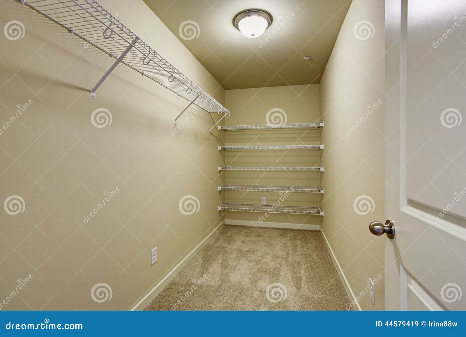 Empty walk-in closet stock image. Image of simple, real - 44579419