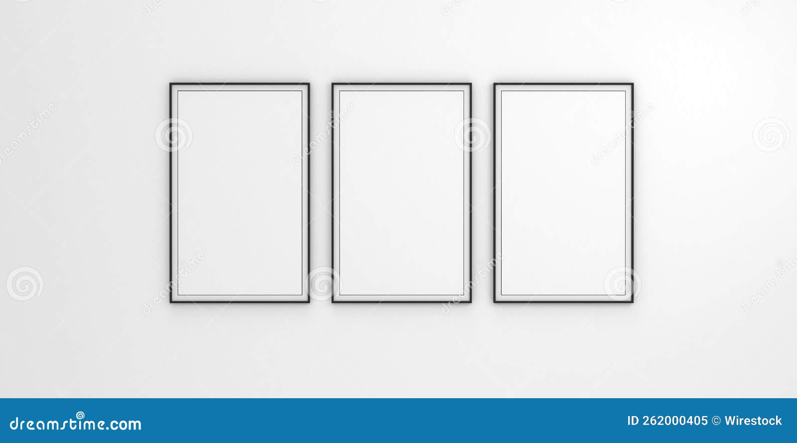 Empty Wall with Blank Picture Frames Stock Image - Image of space ...