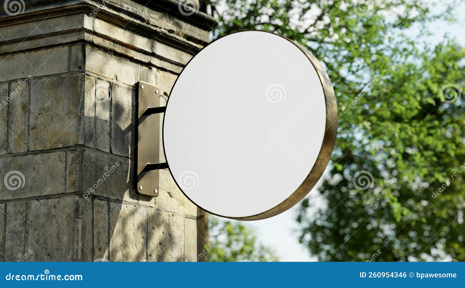 Empty Wall Sign Mockup on an Old Wall with Trees in the Background ...