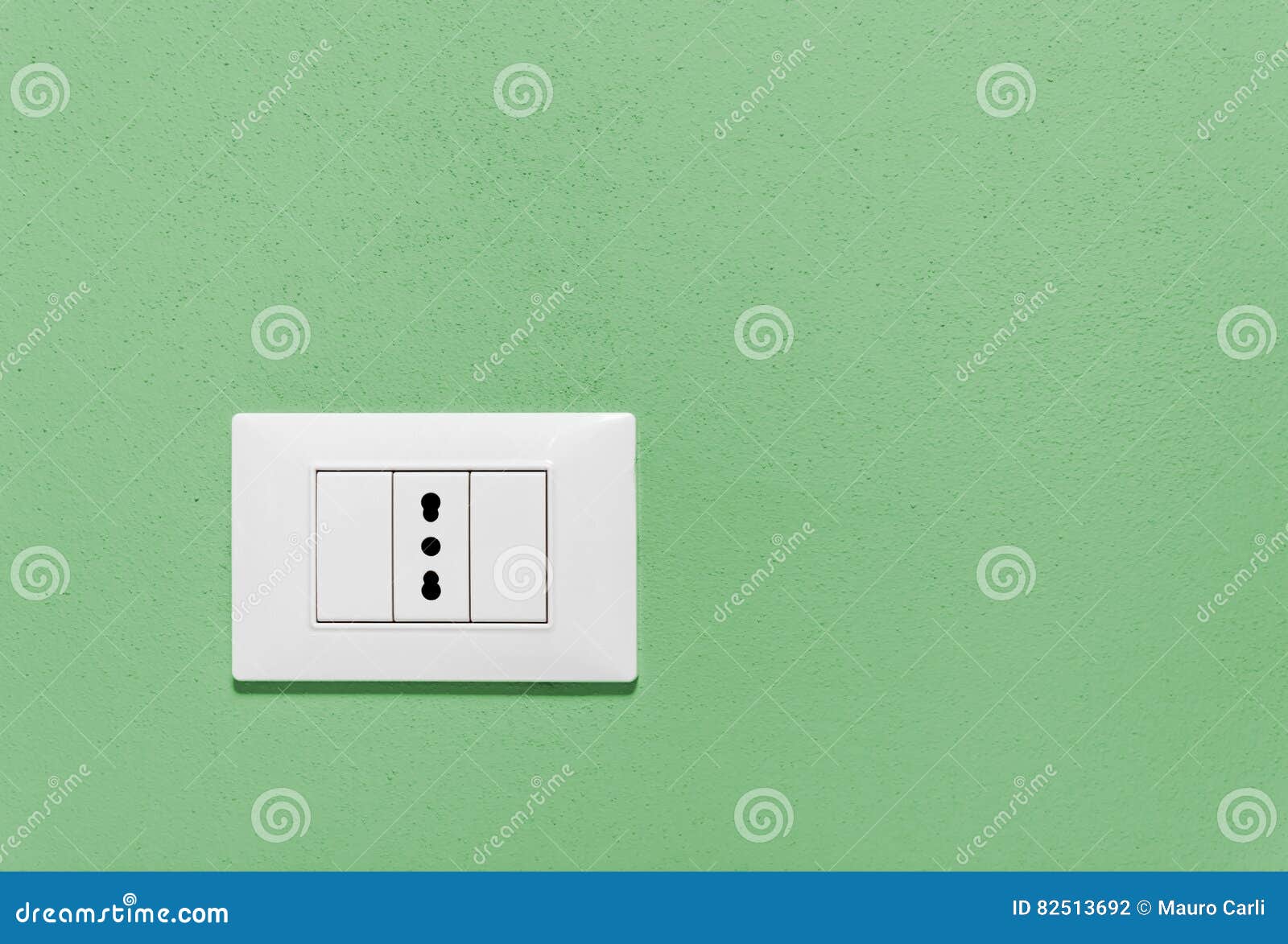 Empty Wall Socket on a Green Wall Stock Photo - Image of home, white ...