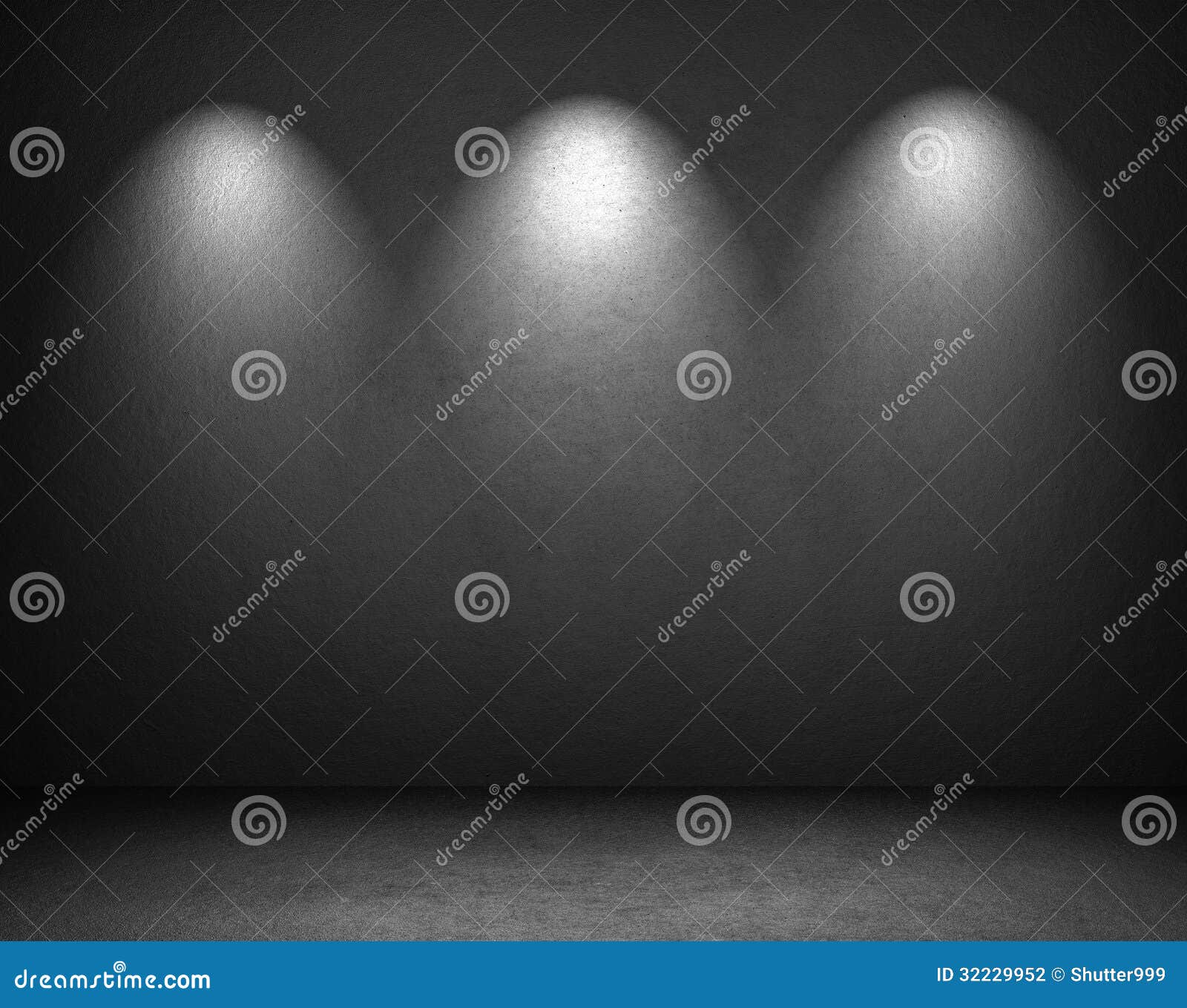 Empty Wall with Spot Lights Stock Illustration - Illustration of design ...