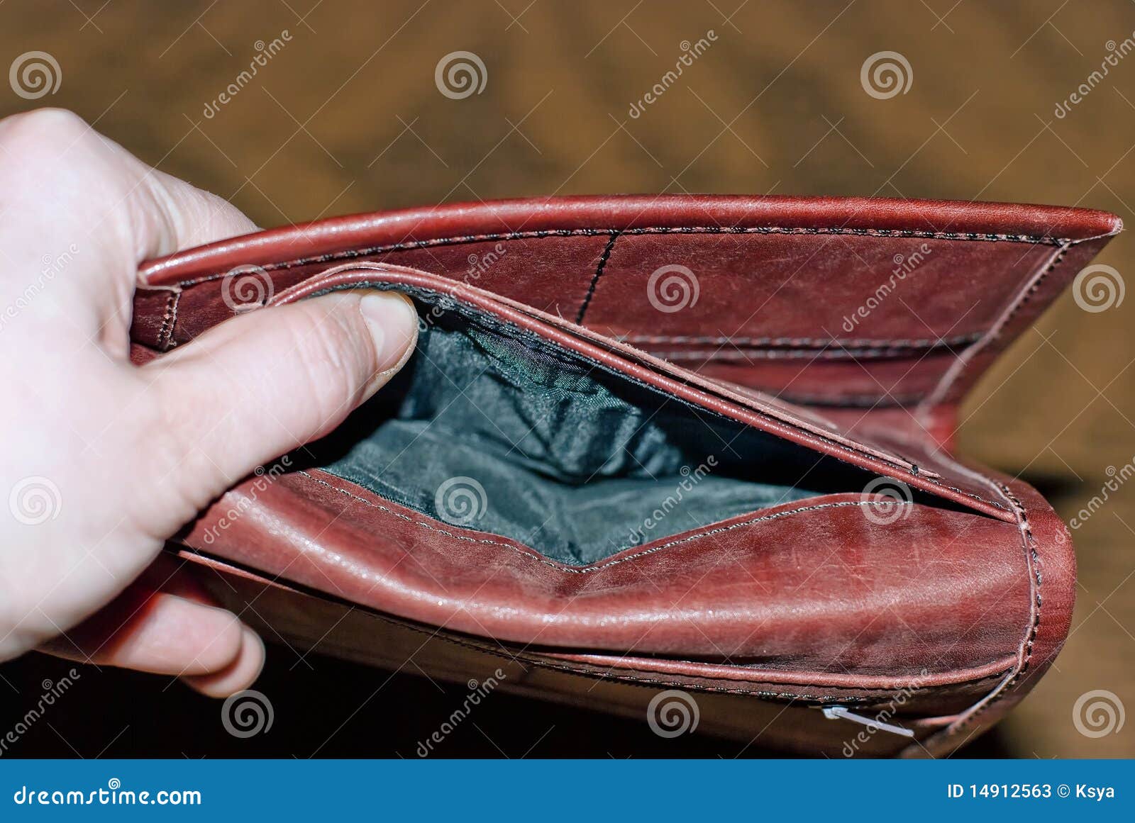 Empty wallet stock image. Image of pauper, cashless, leather - 14912563