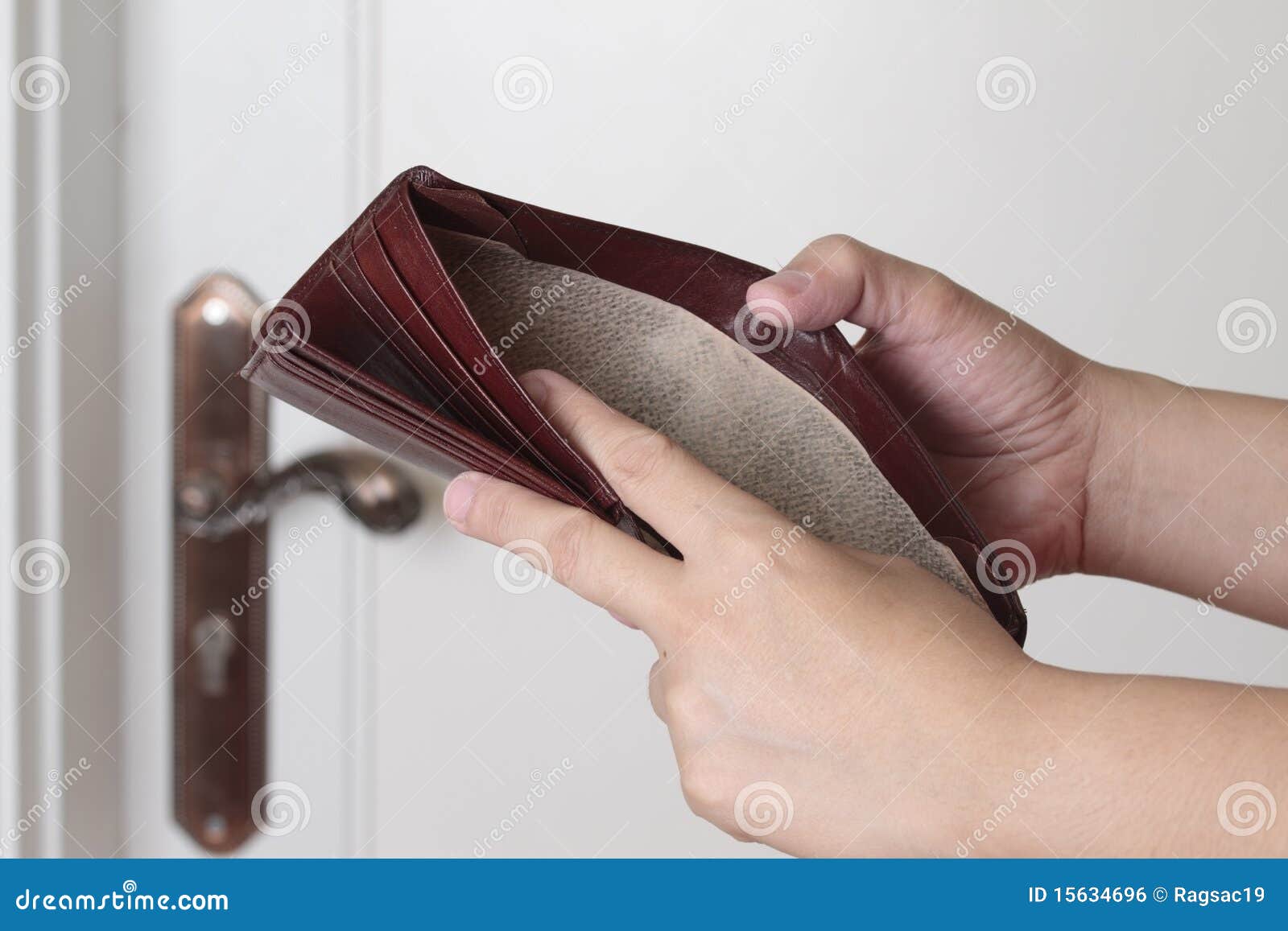 Empty wallet stock photo. Image of holding, poor, male - 15634696