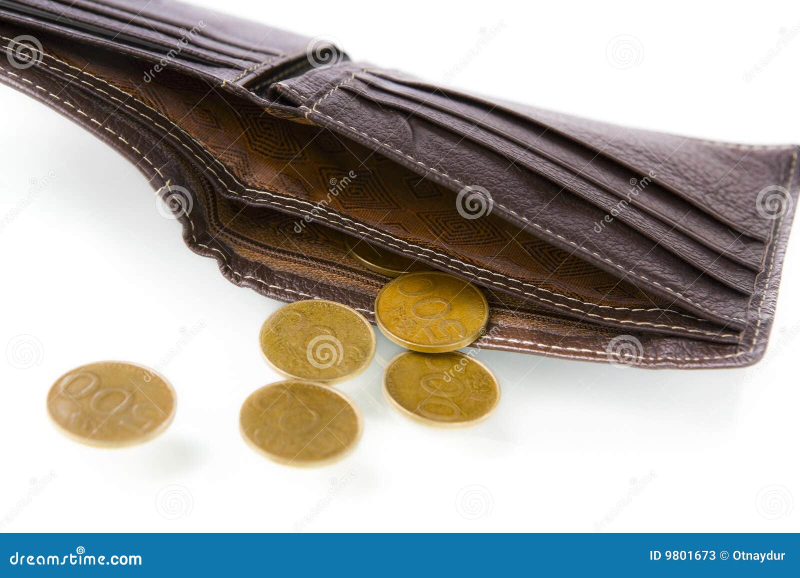 Almost empty wallet stock image. Image of horizontal, isolated - 9801673