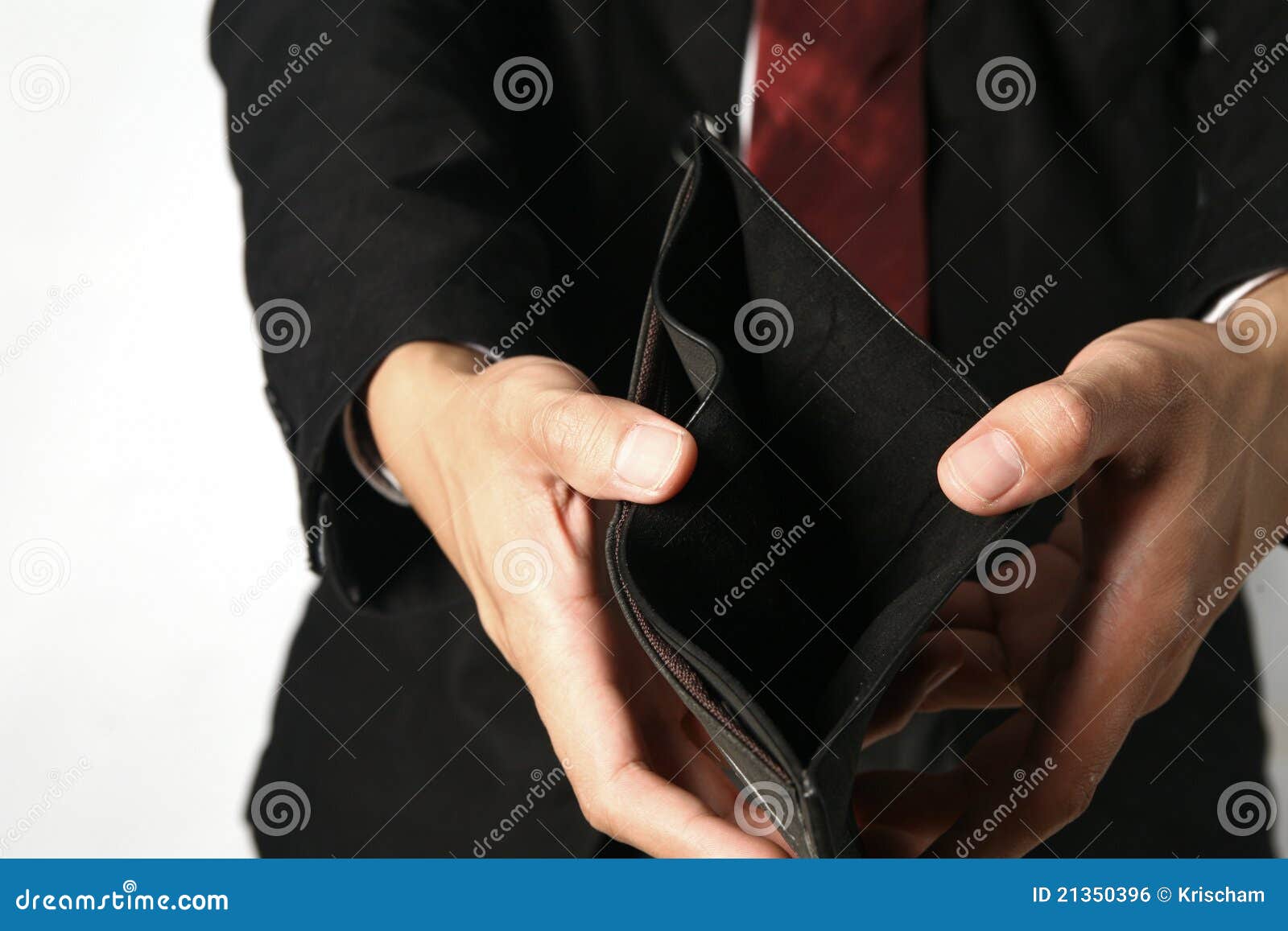 Empty Wallet with Business Hands Stock Photo - Image of leather ...
