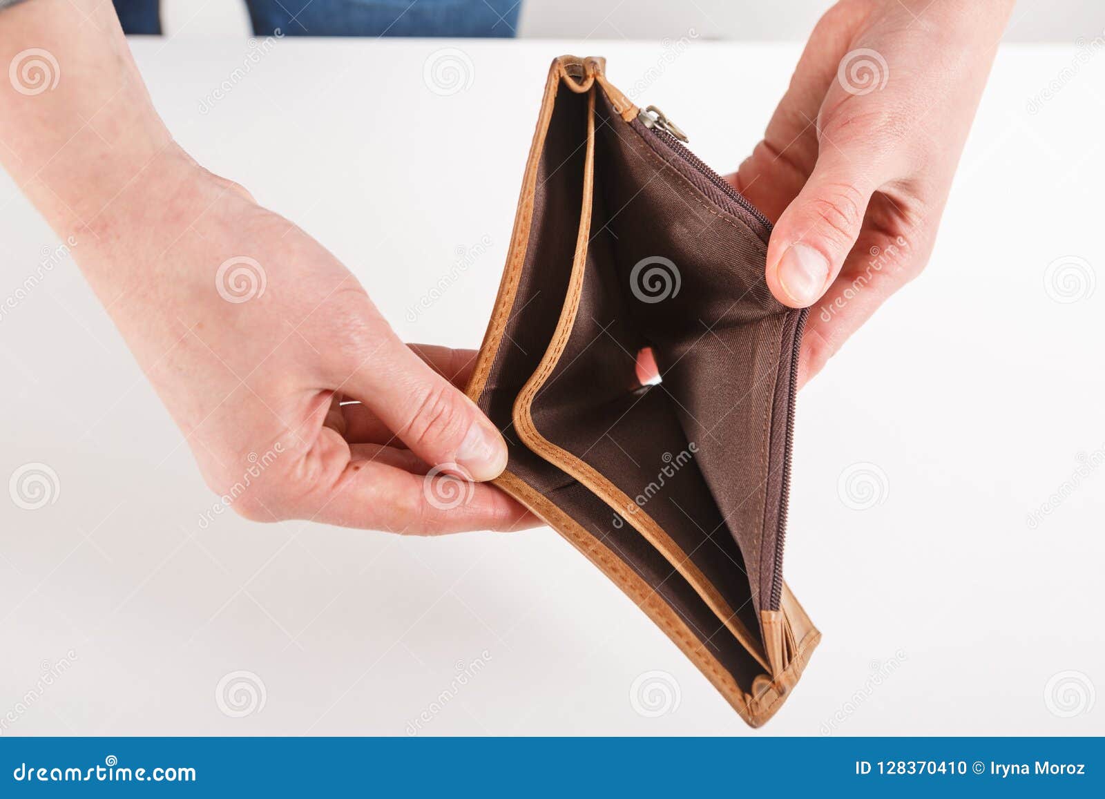 Empty Wallet in the Hands of an Elderly Man. Stock Photo - Image of ...