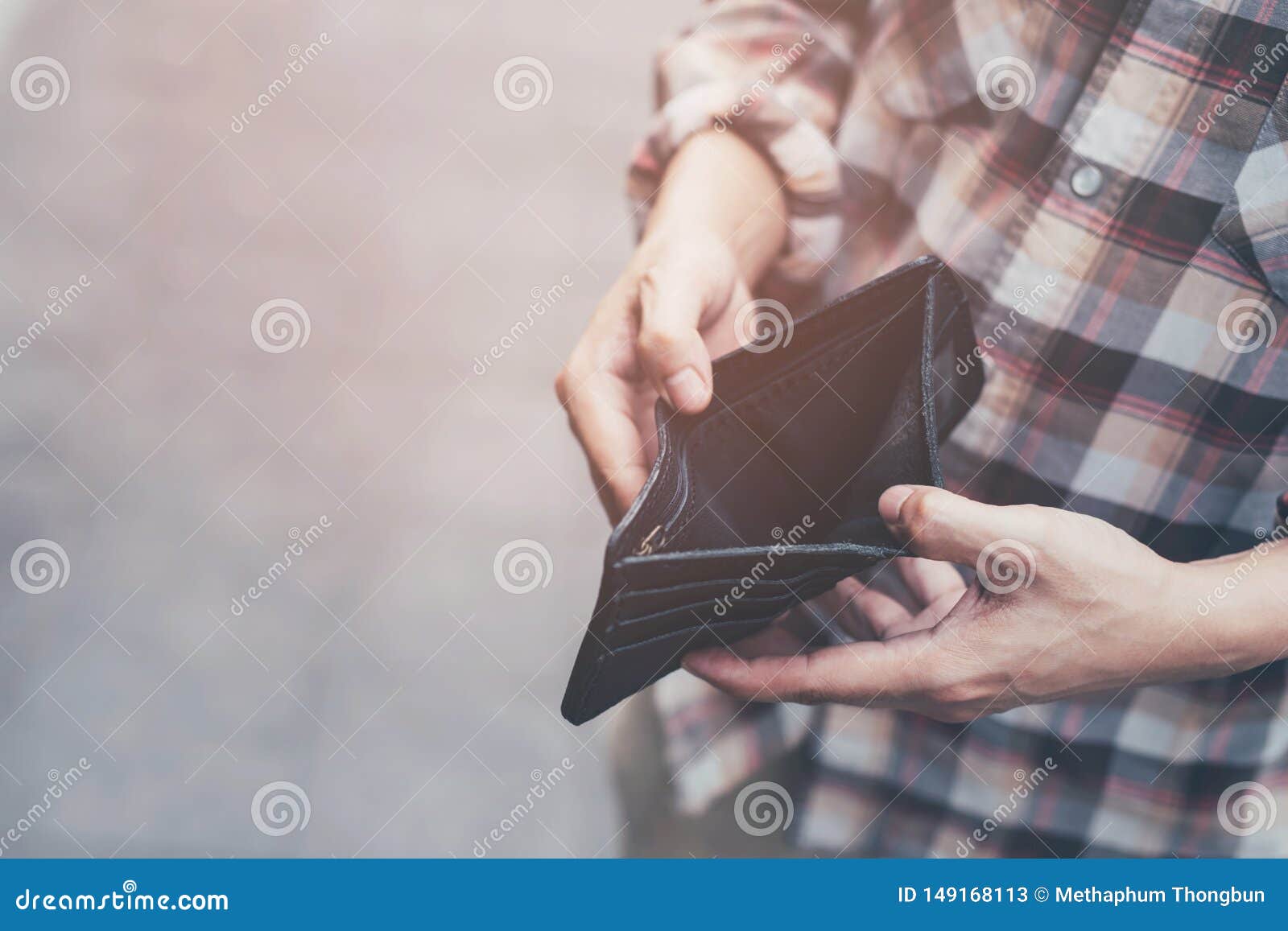 Empty Wallet No Money in the Hands of an Man. Stock Image - Image of ...