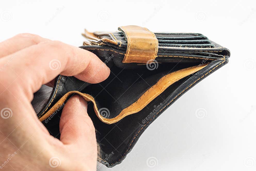 Empty Wallet and on White Background Stock Image - Image of icon ...