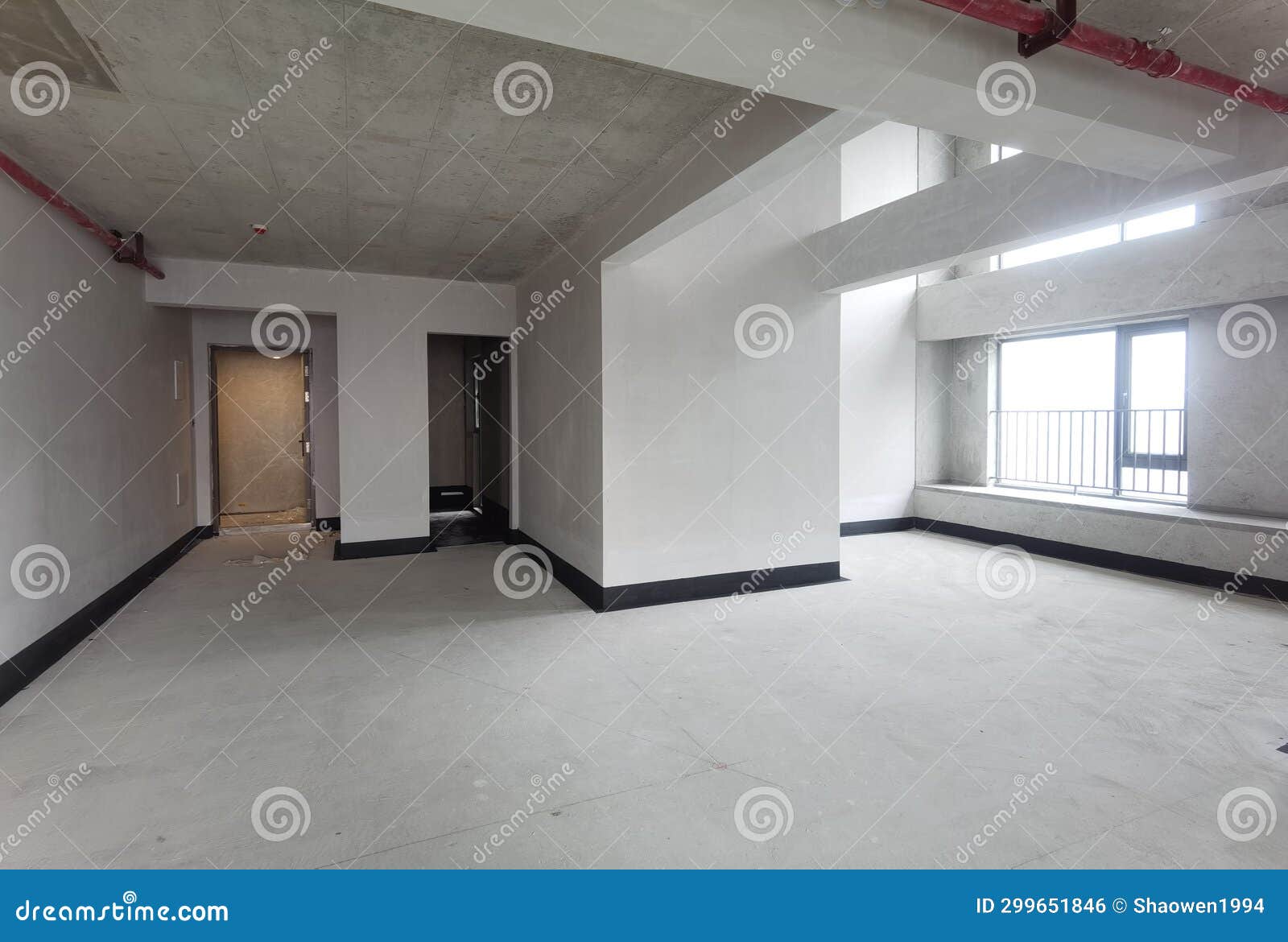Empty Concrete Room Interior Stock Photo - Image of room, dust: 299651846