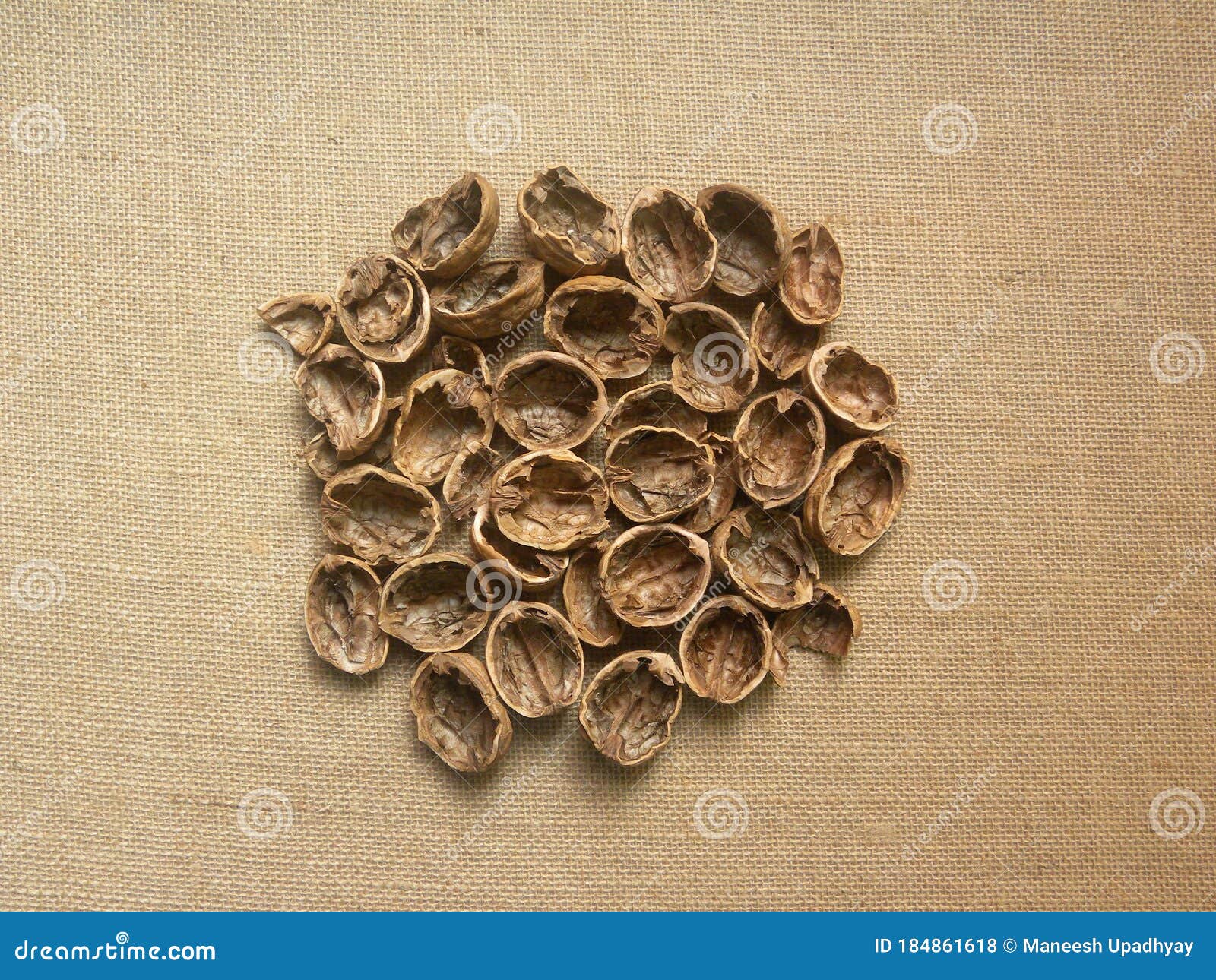 Empty Walnut shells stock photo. Image of vegan, ingredient - 184861618