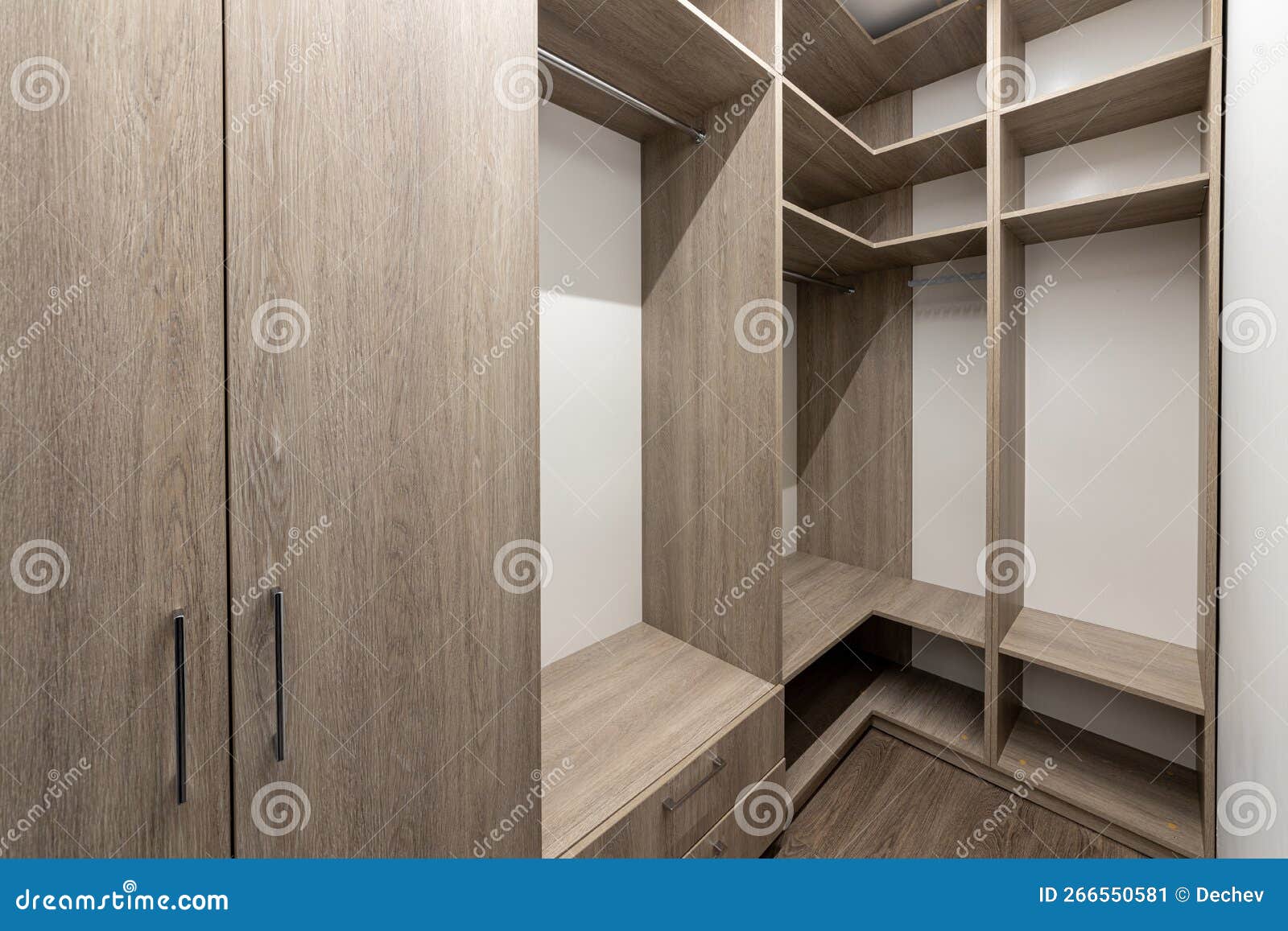 Empty Wardrobe in Dressing Room. Large Wardrobe Room, with Empty ...